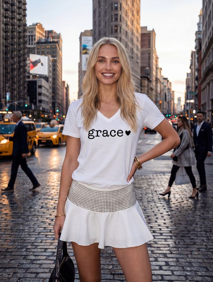 GRACE GRAPHIC TEE - Toned - TOPS